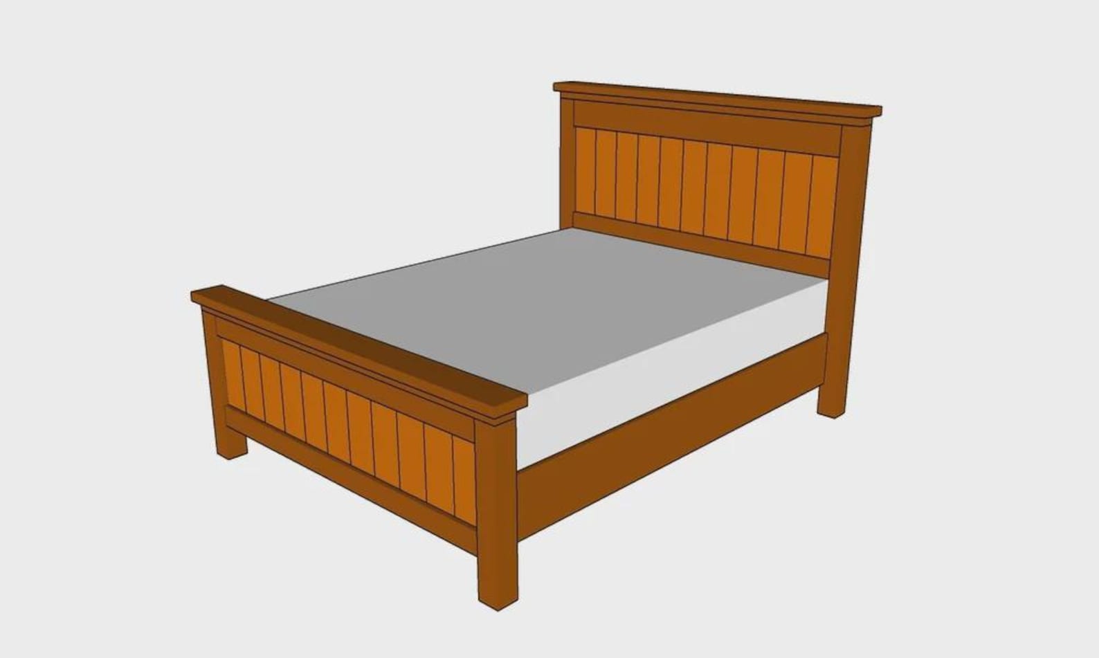 DIY Farmhouse Queen Bed Plans – Rustic Wooden Bed Frame, Traditional ...