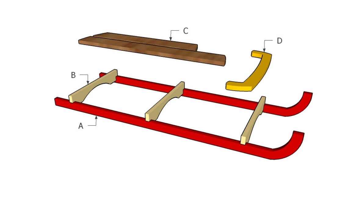 Wooden Sled Plans PDF Download Woodworking Plans - Etsy