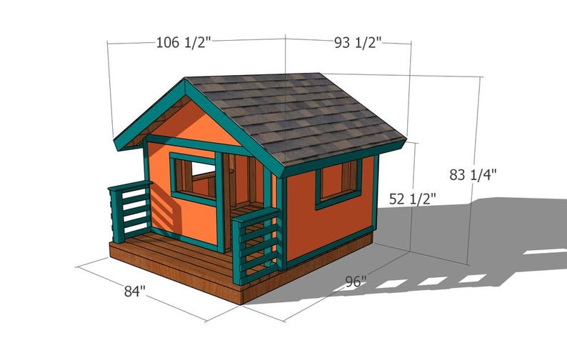 DIY Kids Playhouse Plans - Easy to Build Playhouse Plans - Children ...