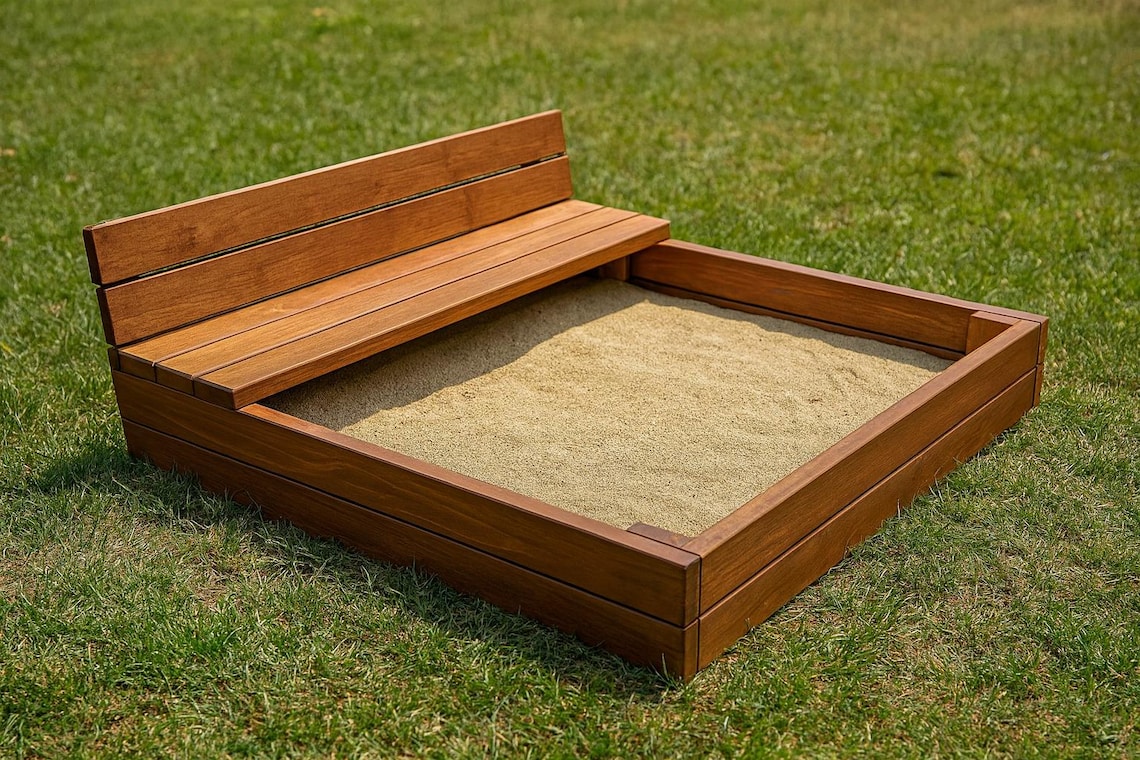 2x4 Sandbox With Bench DIY Woodworking Plans (PDF Download) - Etsy