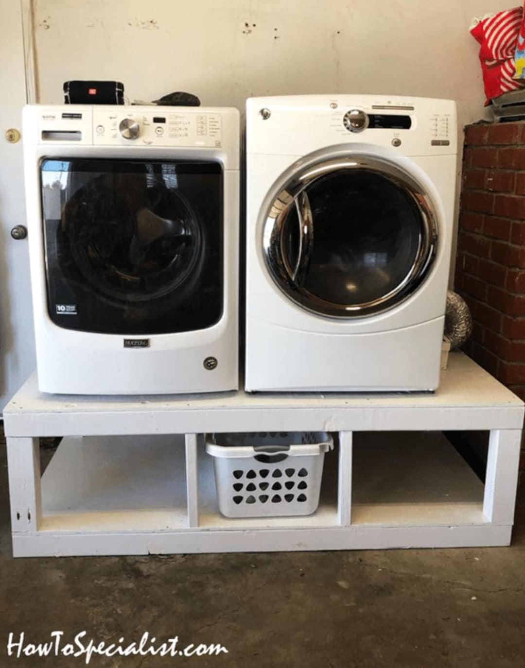 DIY Washer Dryer Pedestal Plans – Wooden Stand With Storage (PDF ...