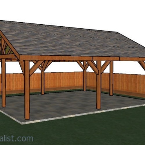 12x16 Rectangular Pavilion With Gable Roof Plans - Etsy