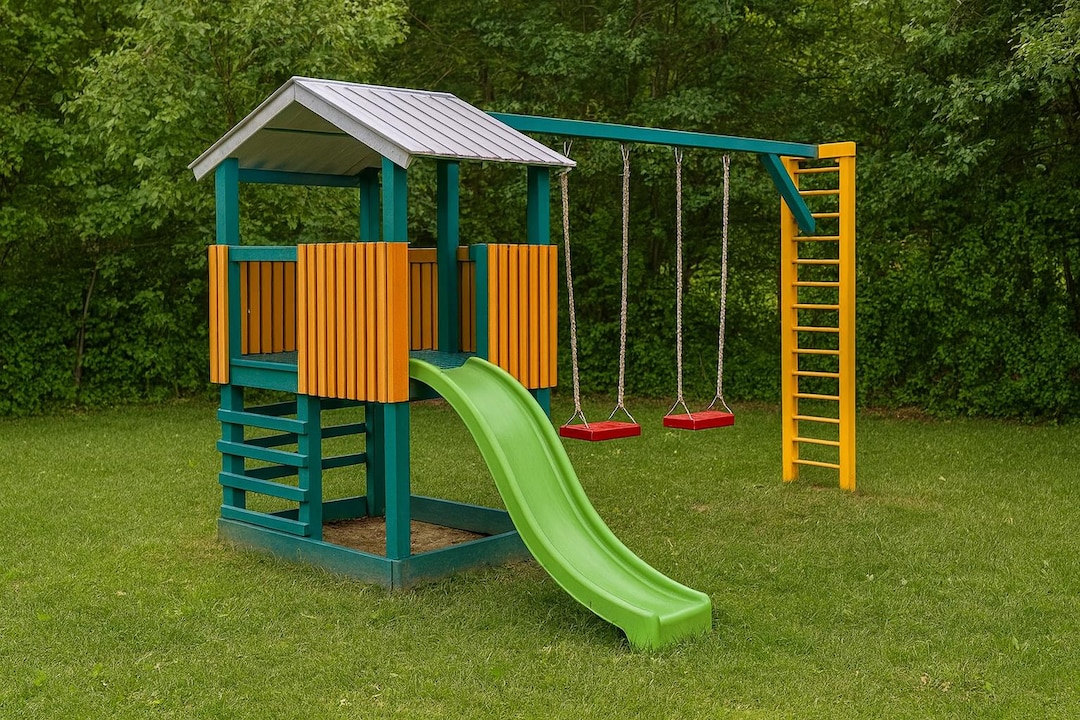 Wooden Playset Plans With Fort and Swings – DIY Kids Playground (PDF ...