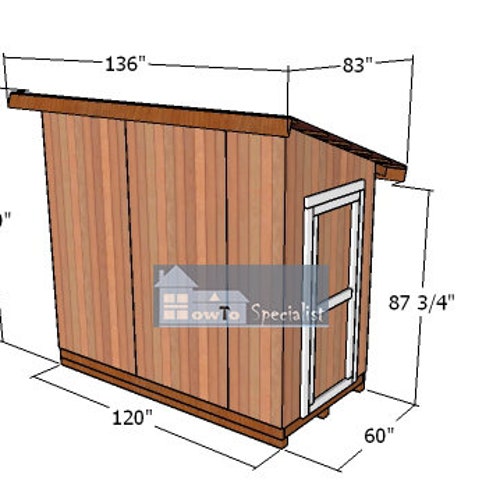 4x8 Lean to Shed Plans PDF Download - Etsy