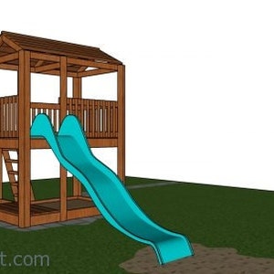 Outdoor Kids Fort With Slide Plans - PDF Download - Etsy
