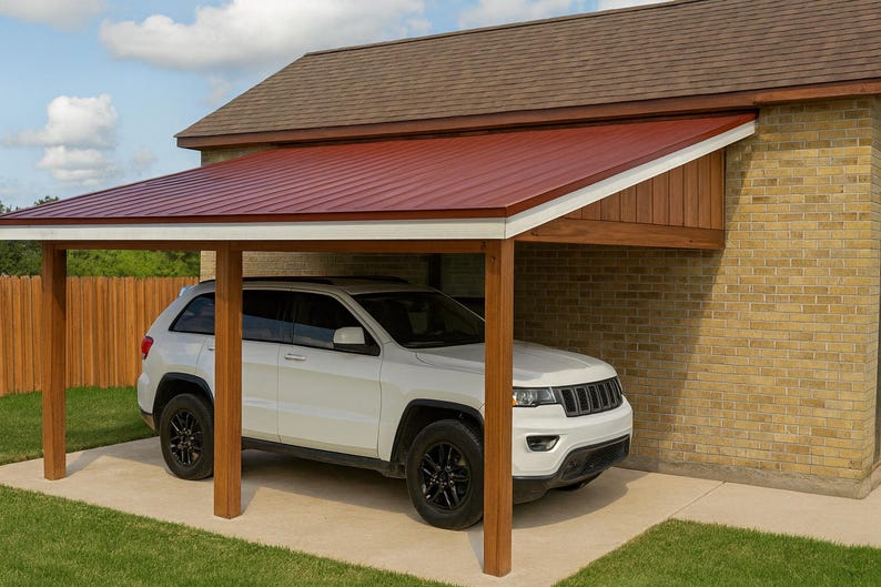 DIY 12x20 Attached Carport Plans - Lean to Patio Cover (PDF Download ...