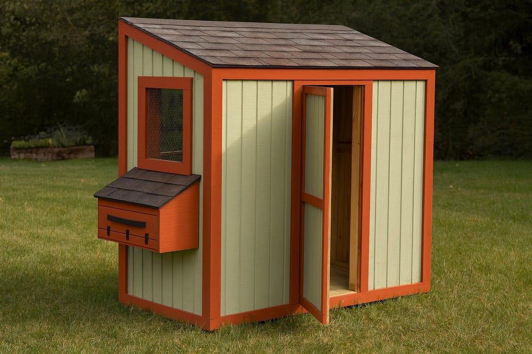 DIY 4x8 Simple Lean to Chicken Coop Shed Plans - PDF Download - Etsy