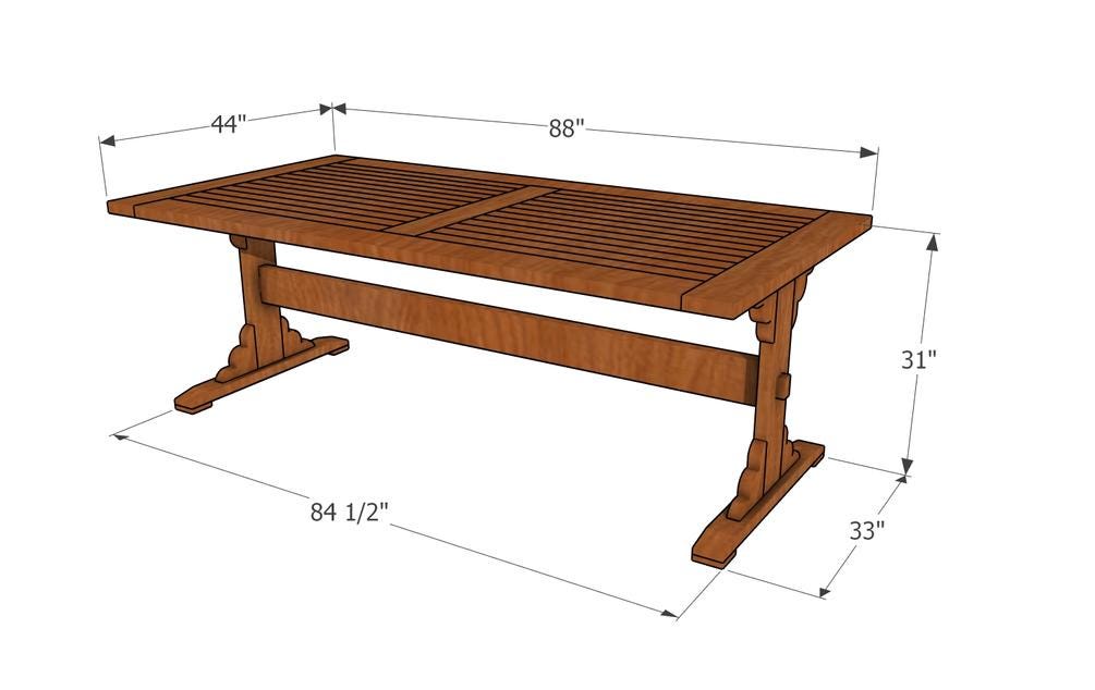 DIY Farmhouse Trestle Table Plans - Step-by-step PDF (digital Download ...