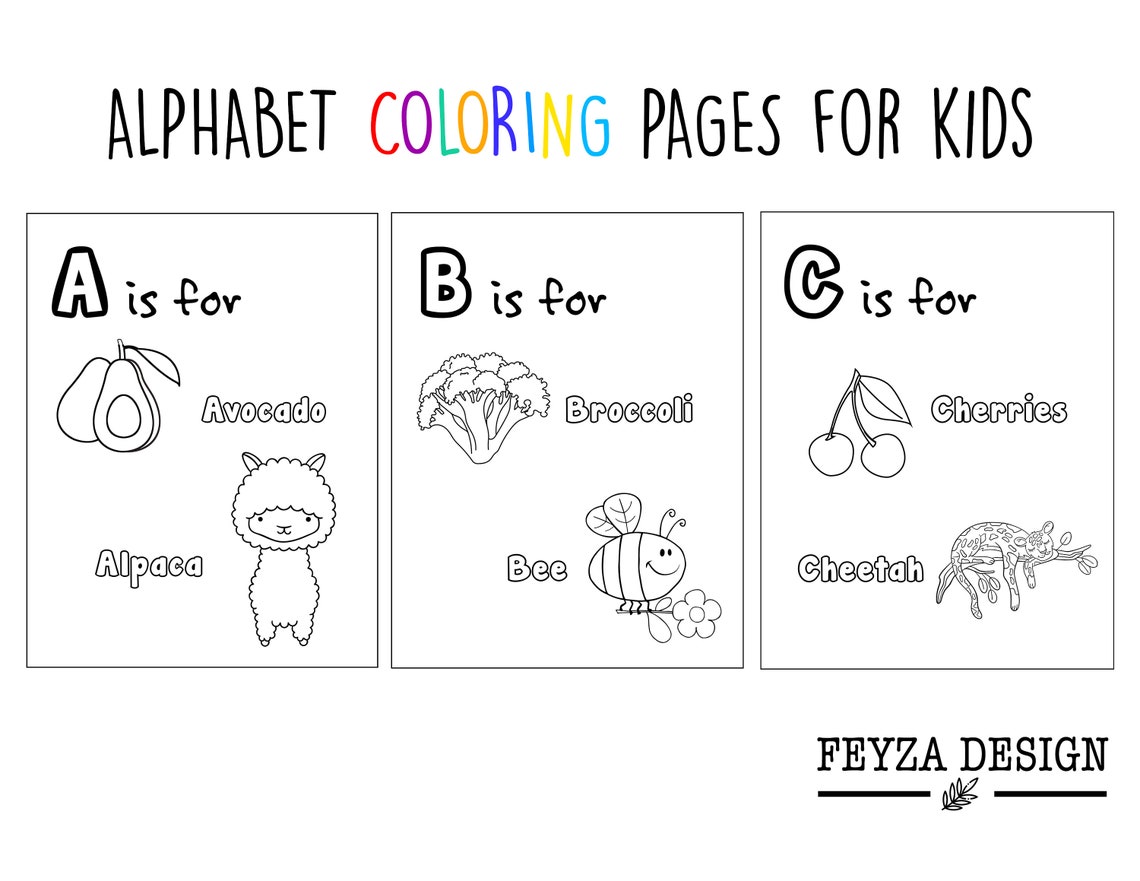 Alphabet Coloring Pages for Kids | Printable Coloring Pages | Great ...