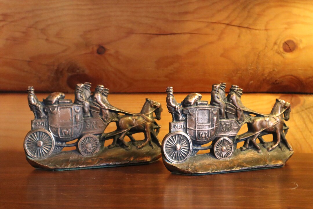 Rustic W.H. Howell Cast Iron Stagecoach Door Stops set of 2 - Etsy