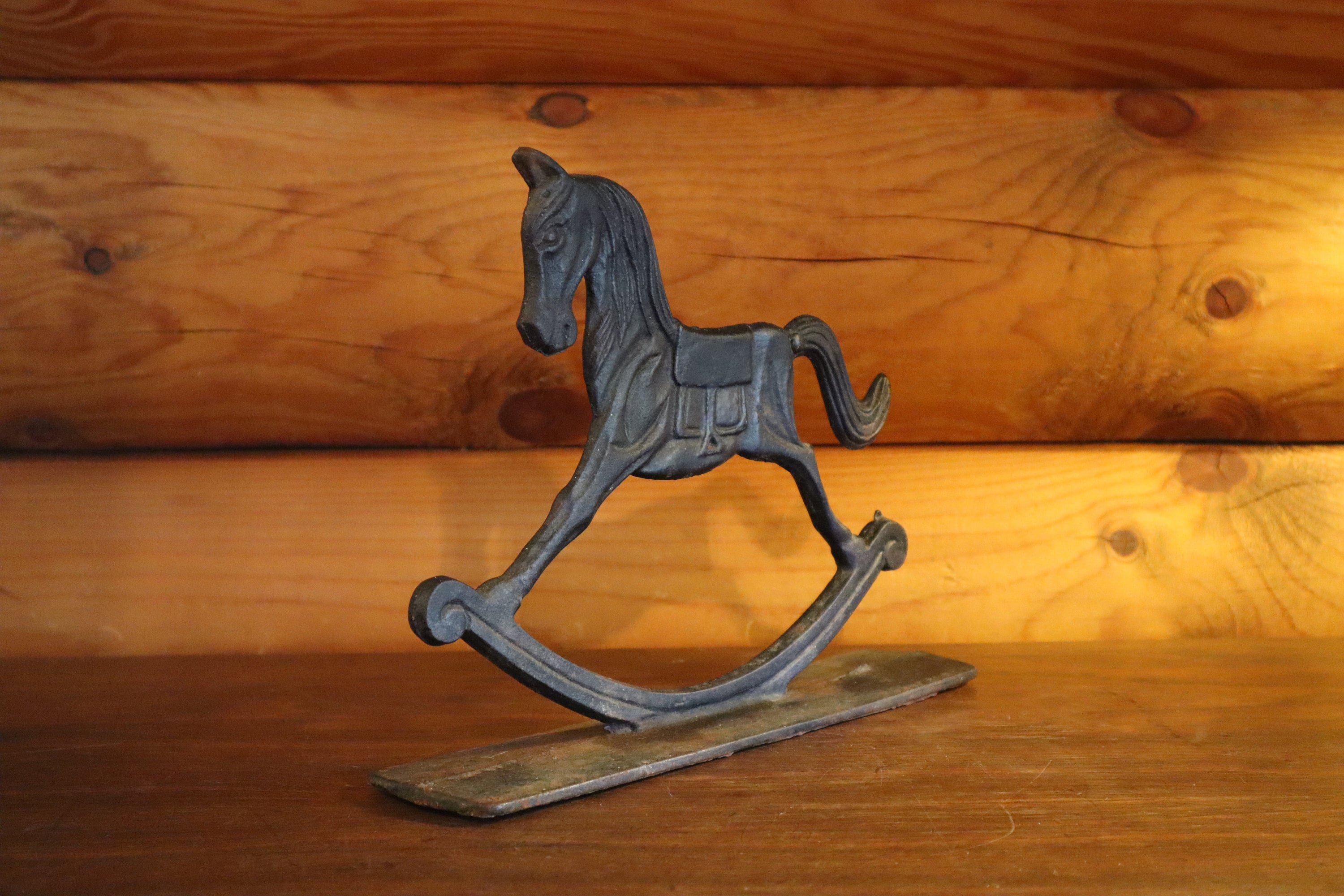 Vintage Cast Iron Rocking Horse Door Stop - Etsy