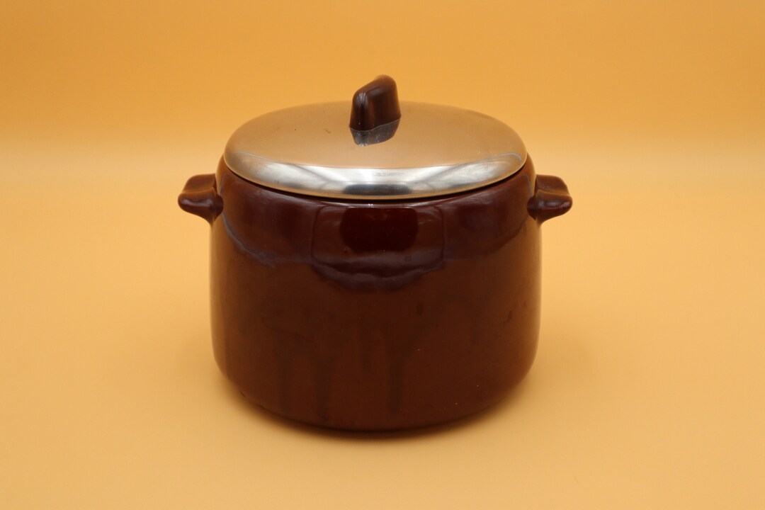 Vintage West Bend Ceramic Bean Pot With Metal Lid - Etsy
