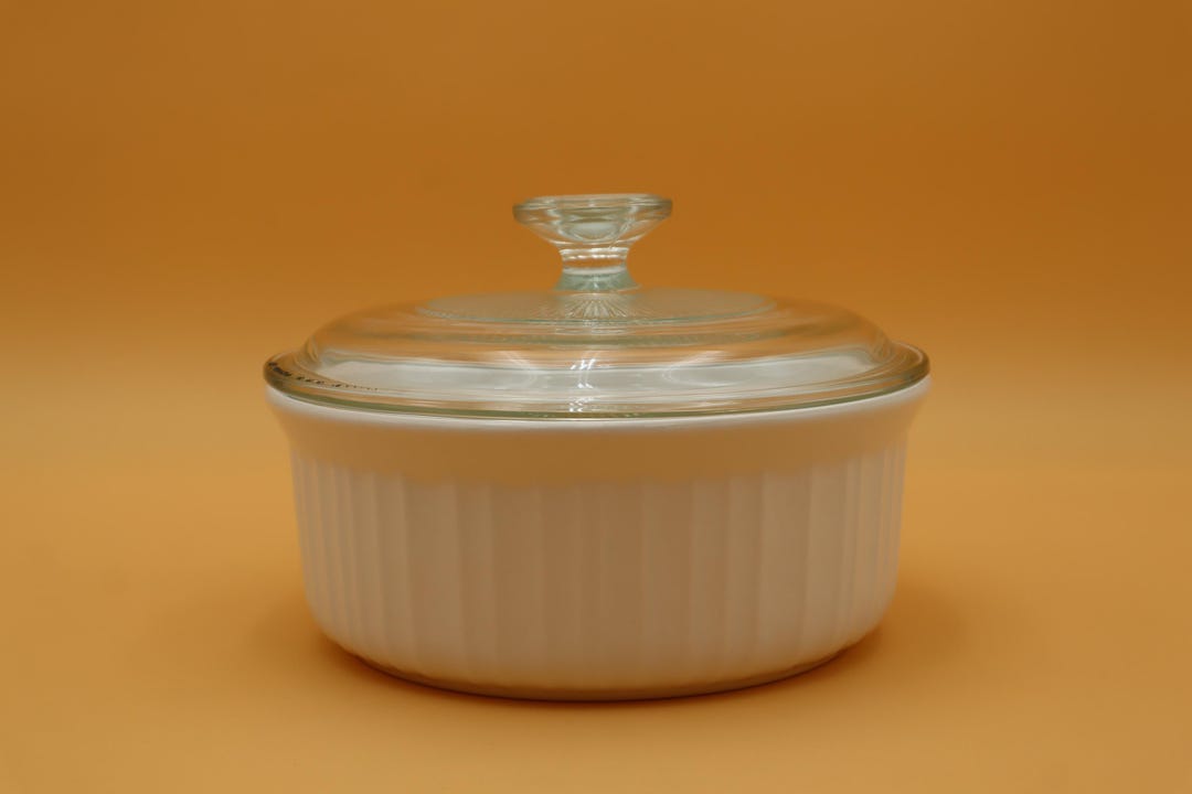 Corning Ware French White Stoneware 1 1/2 Quart Casserole Dish With Lid ...