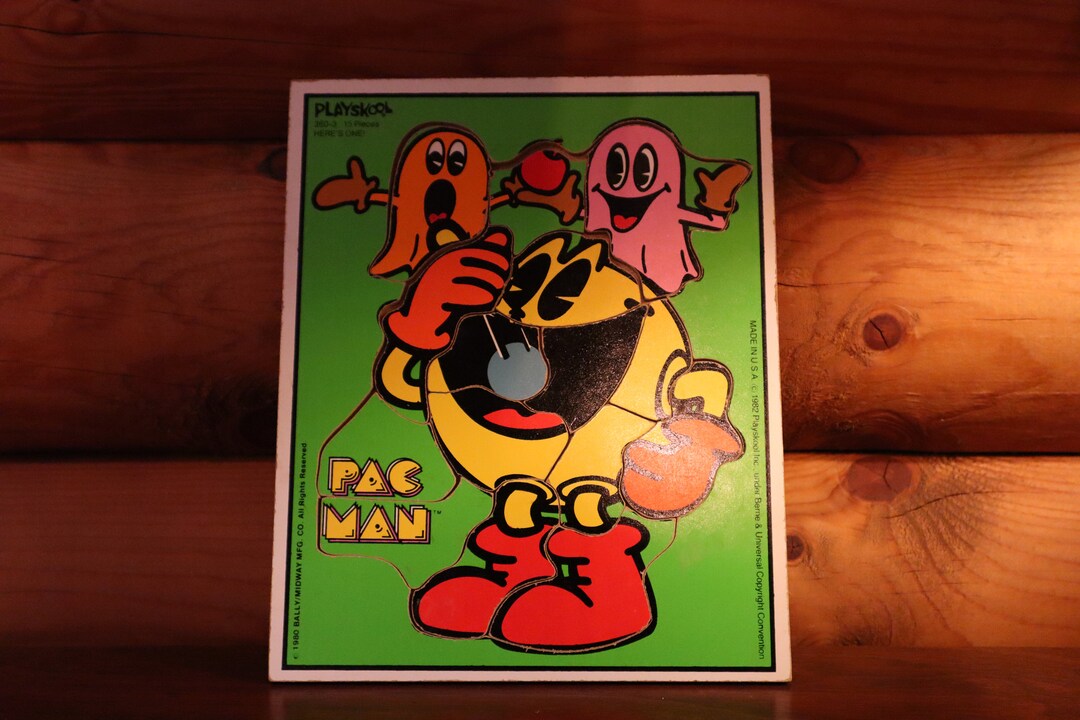 1982 Pac Man Playskool 15 Piece Children's Puzzle - Etsy