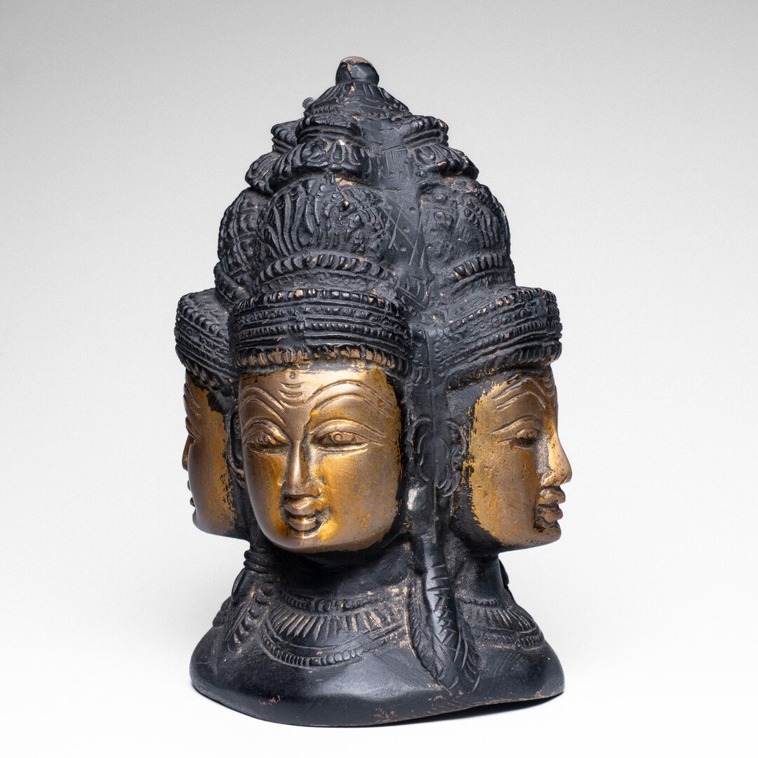 Unique Vintage Small Shiva Statue Vintage Brass Mukhalingam 4 Face ...