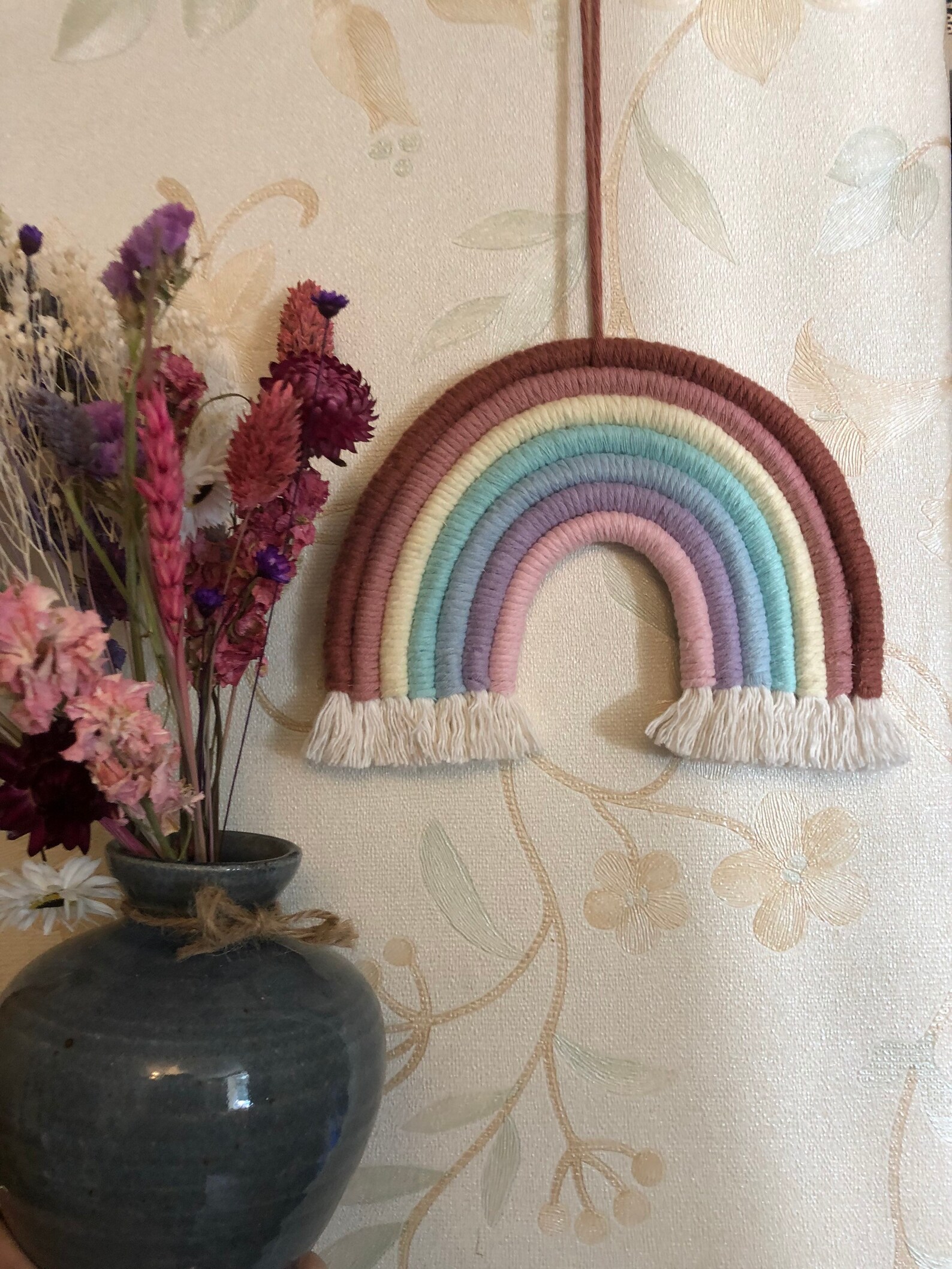 Large Macrame Rainbow, Macrame Rainbow in the UK, Nursery Decorations ...