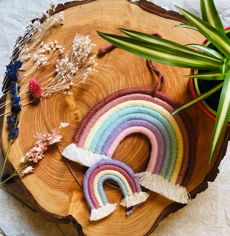 Large Macrame Rainbow, Macrame Rainbow in the UK, Nursery Decorations ...