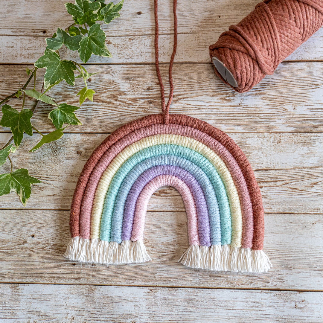 Large Macrame Rainbow, Macrame Rainbow in the UK, Nursery Decorations ...