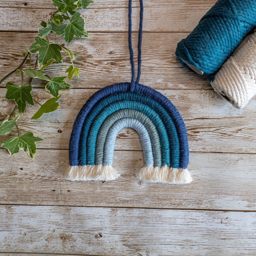Large Macrame Rainbow, Macrame Rainbow in the UK, Nursery Decorations ...