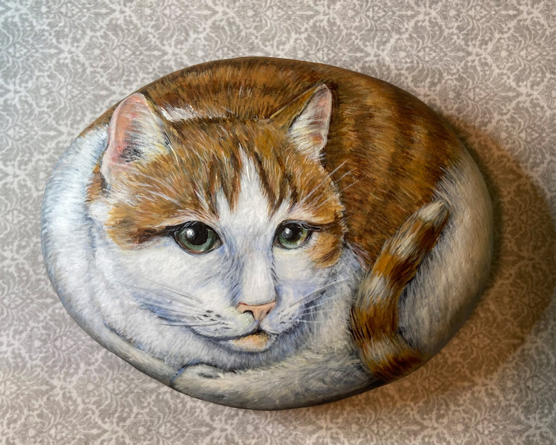 Custom Cat Portraits on Natural Stone - Etsy