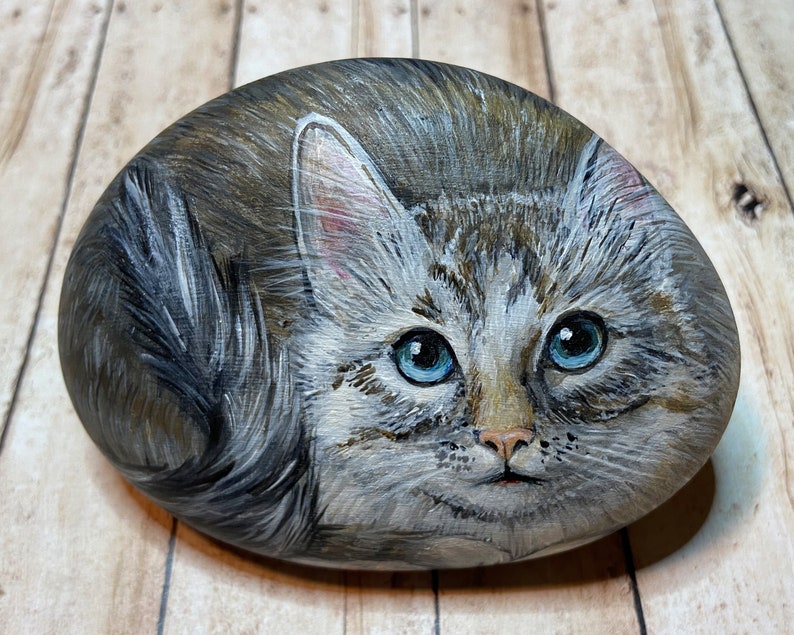 Custom Cat Portraits on Natural Stone - Etsy