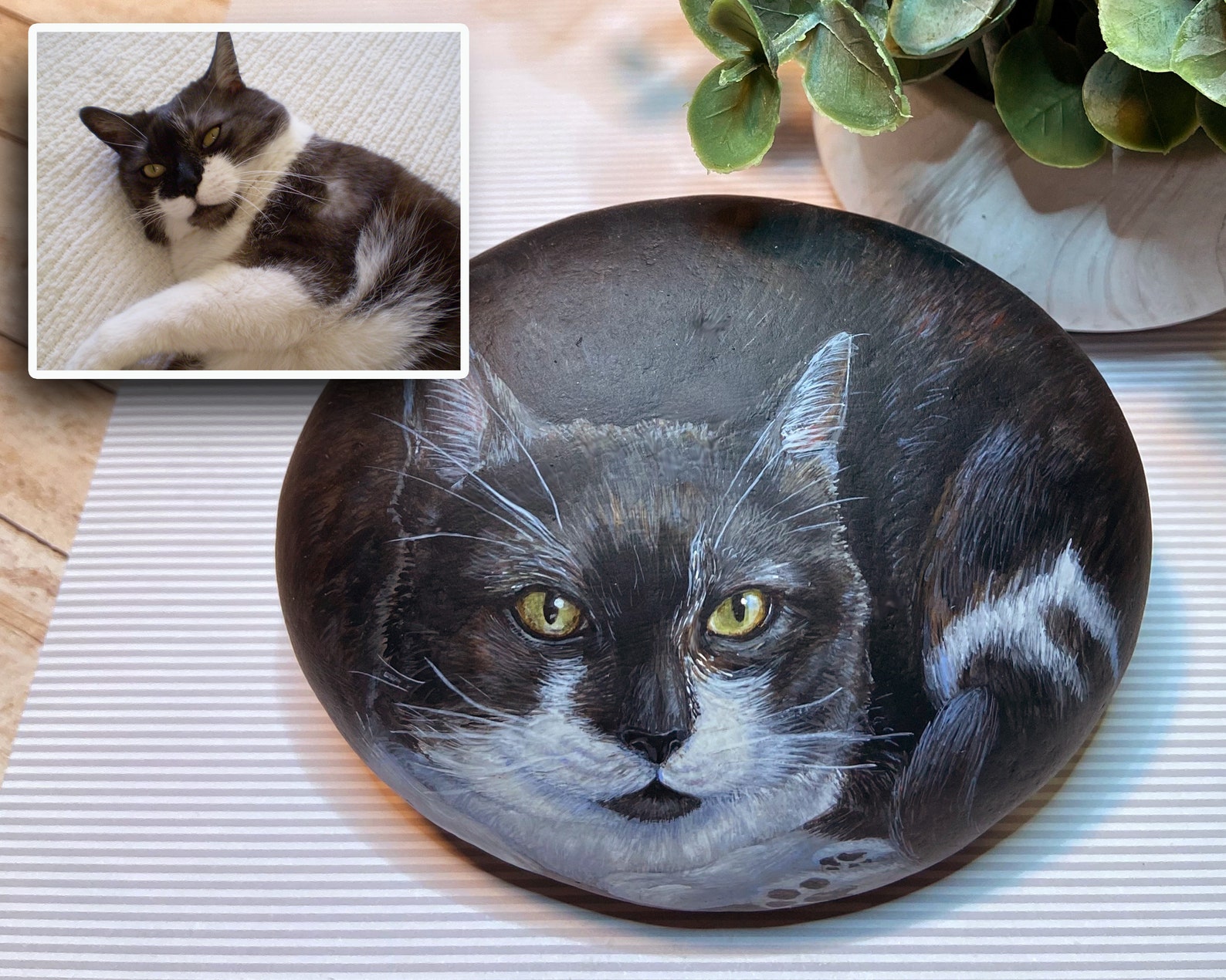 Custom Cat Portraits on Natural Stone - Etsy