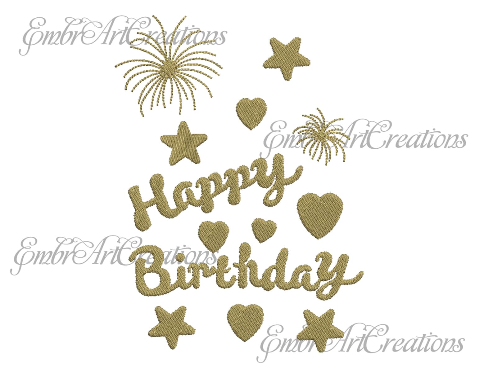 Happy Birthday Embroidery Design Machine Embroidery Design | Etsy
