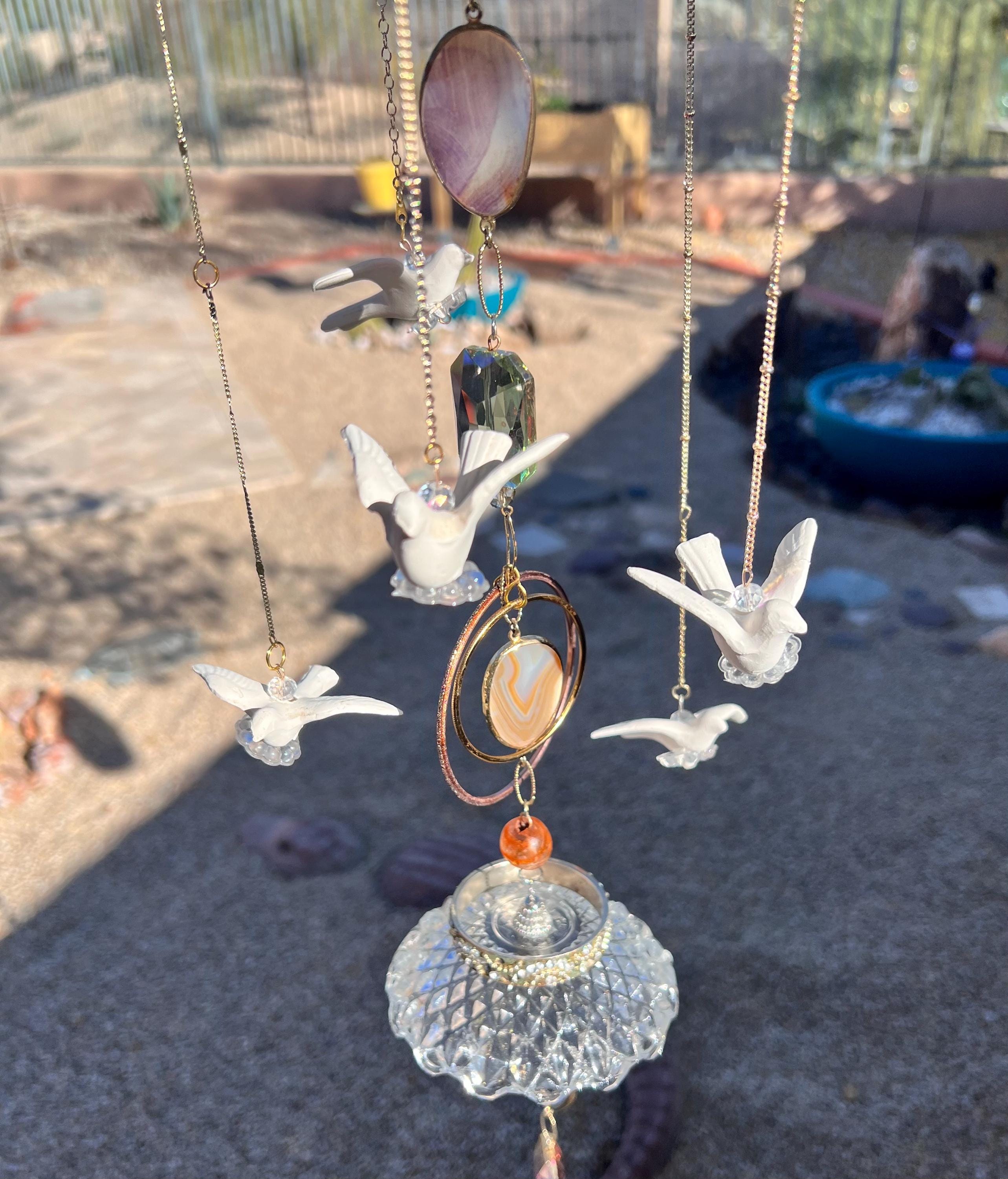 Two Tier White Dove High Sparkle Light Catcher - Etsy