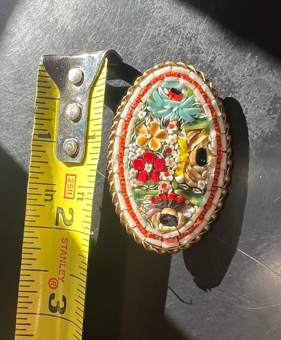vintage micro mosaic pin - Gem
