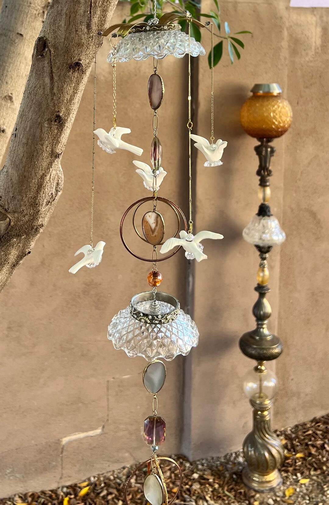 Two Tier White Dove High Sparkle Light Catcher - Etsy
