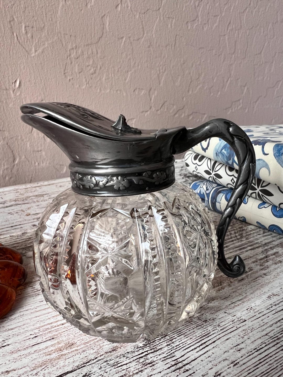 Victorian Miniature Cut Glass Syrup Pitchers - Etsy