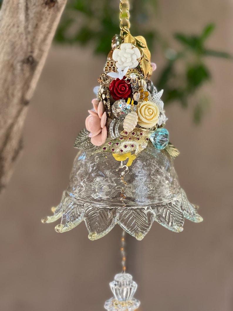 Glass and Crystal Jewelry, Bell-shaped Light Catcher Chandelier - Etsy