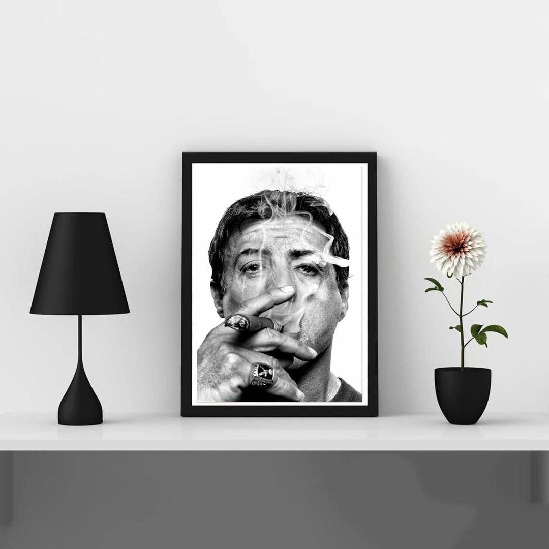 Sylvester Stallone Smoking Cigar Poster Canvas Wall Art Home Decor (no ...