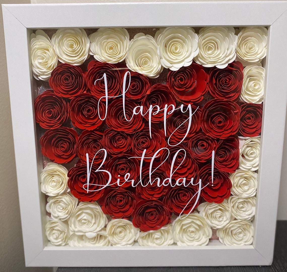 Birthday Gift Personalized Shadow Box Flower Shadow Box - Etsy