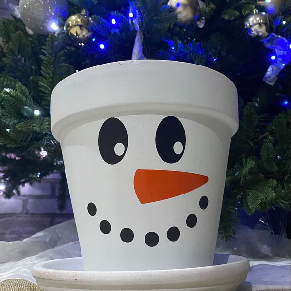 Snowman Flower Pot - Etsy