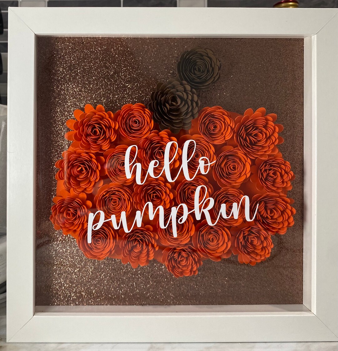 Hello Pumpkin Shadow Box Fall Decor Halloween Pumpkin - Etsy