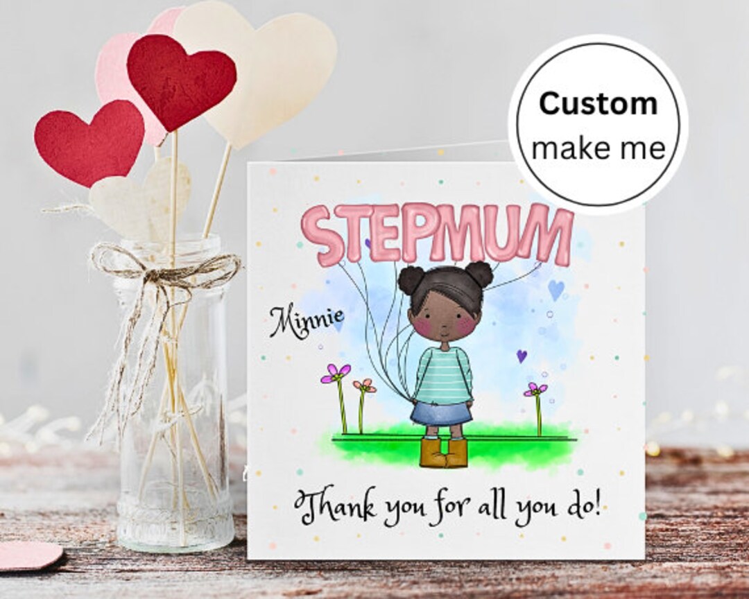 Thank You Stepmum Card, Birthday Card for Step Parent From Kids ...