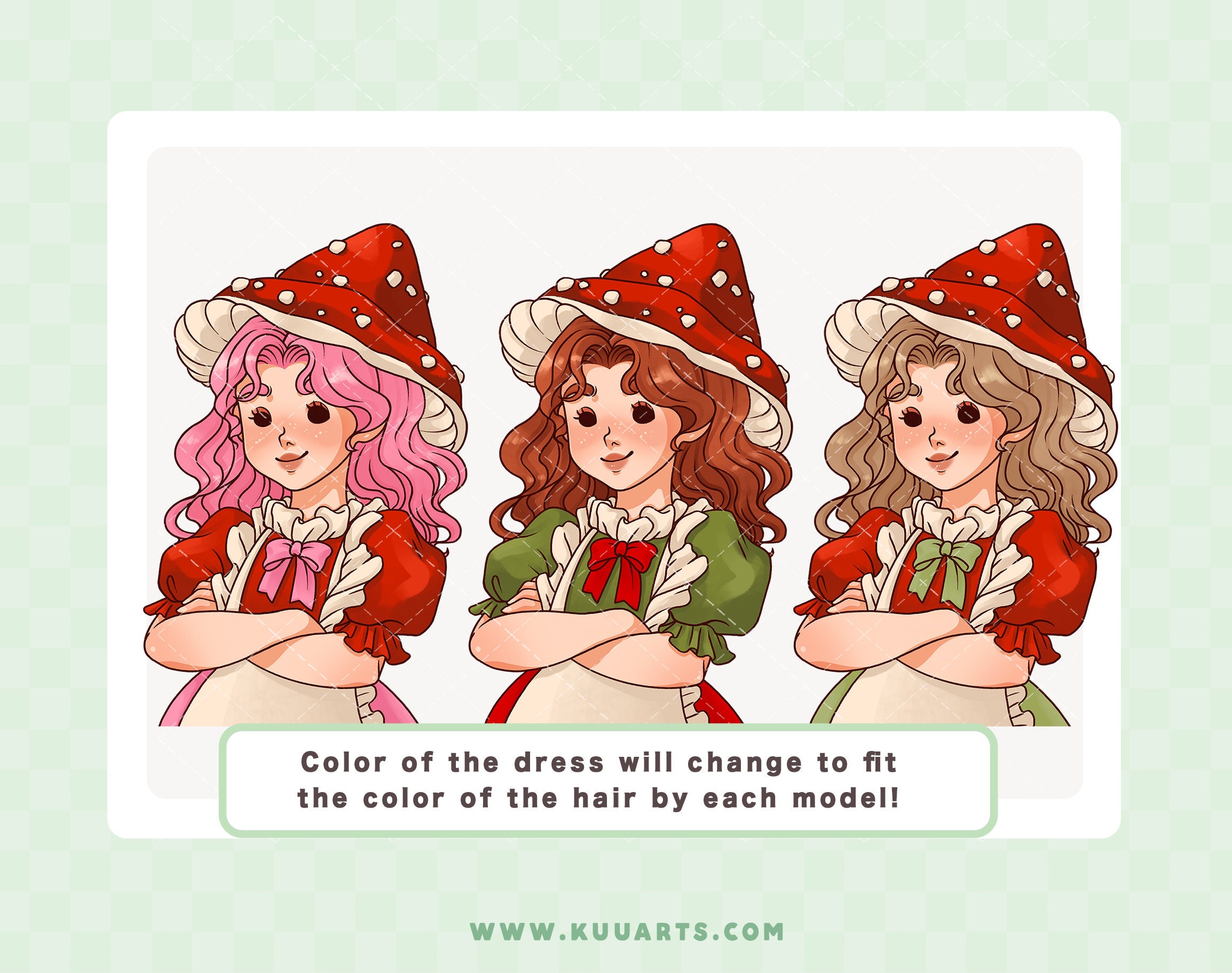 Kawaii Cozy Gamer Girl Pngtuber | Cottage Lolita Gaming Vtuber Avatar ...