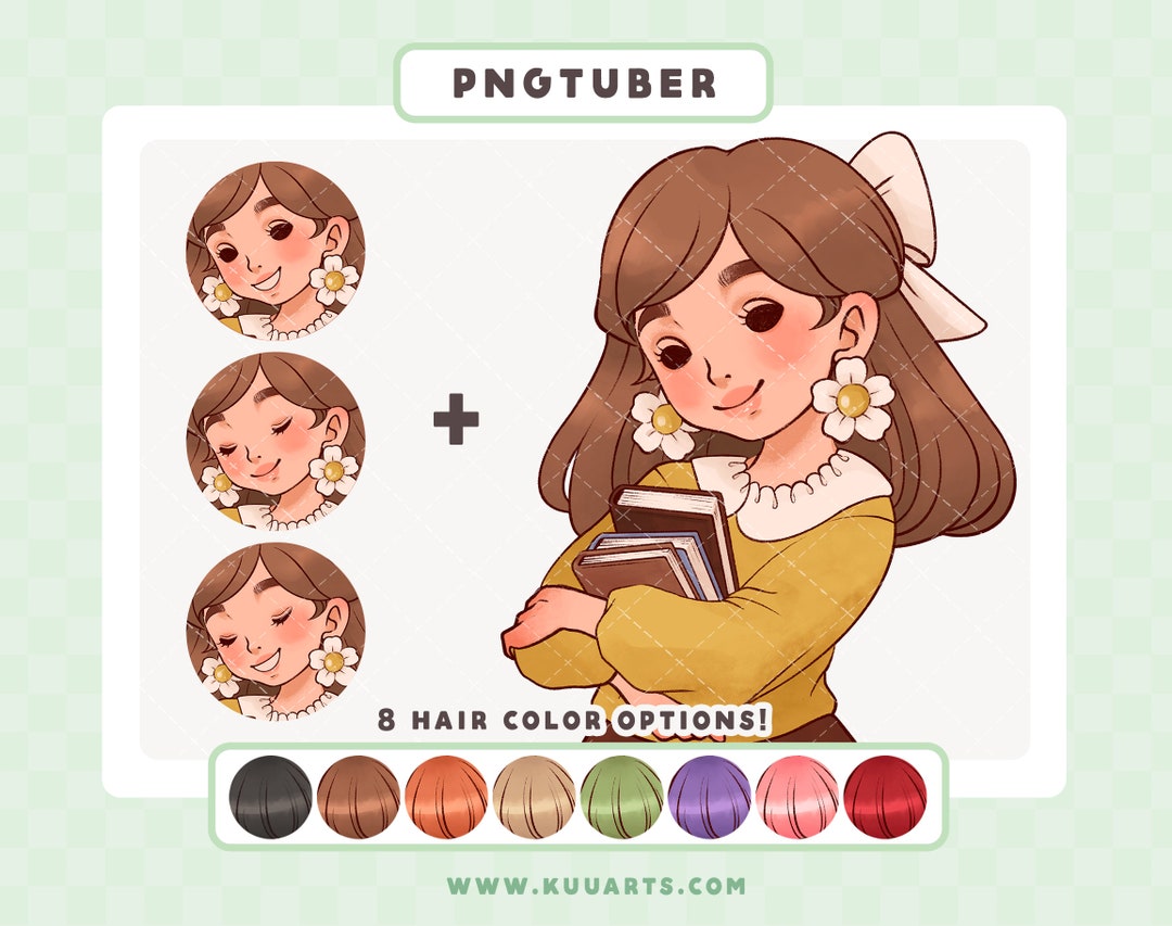 Kawaii Cozy Gamer Girl Pngtuber | Cute Ready Gaming Vtuber Avatar for ...