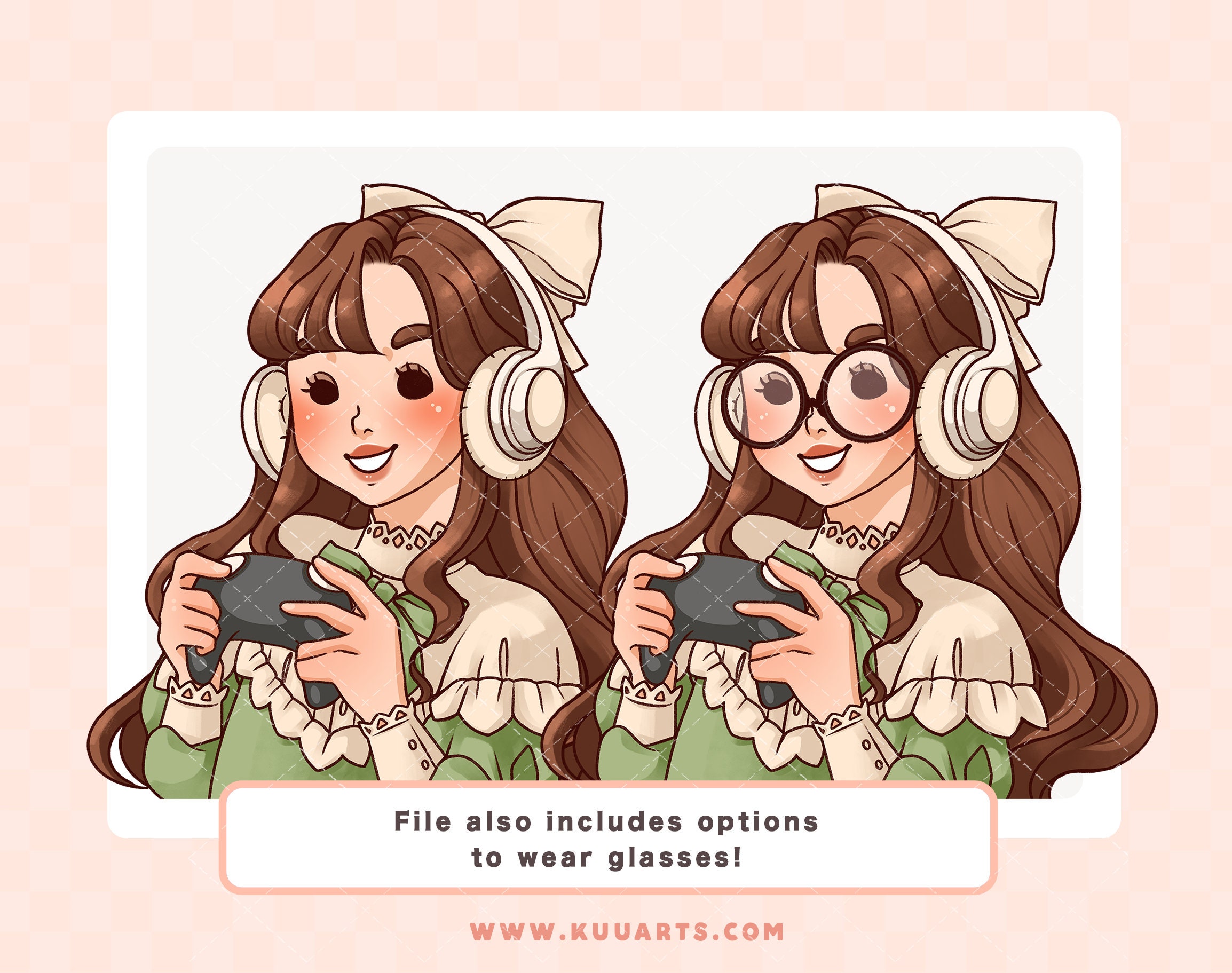 Kawaii Cozy Gamer Girl Pngtuber | Cute Lolita Gaming Vtuber Avatar for ...