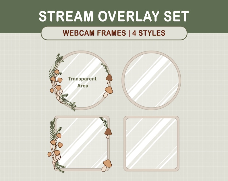 Forest Rabbits Mushrooms Cottagecore Twitch Stream Overlay Set / Forest ...