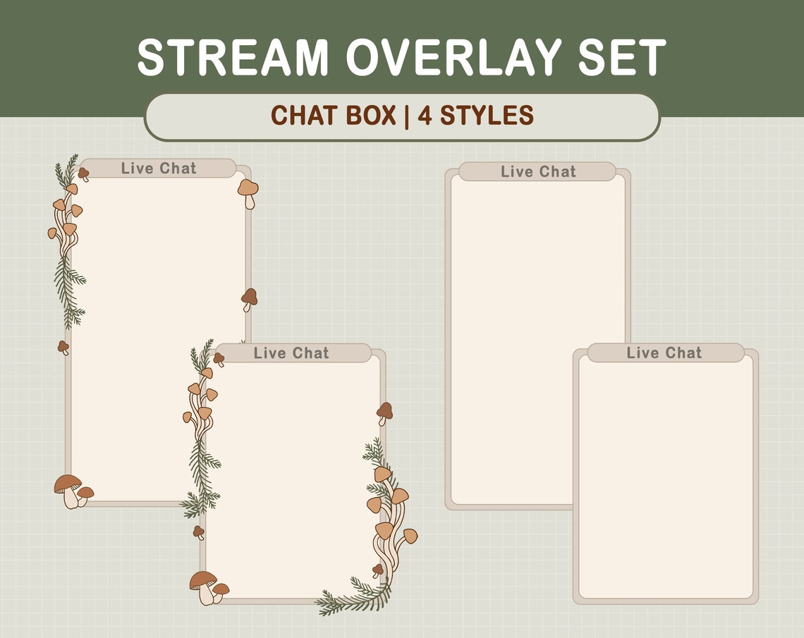 Forest Rabbits Mushrooms Cottagecore Twitch Stream Overlay Set / Forest ...