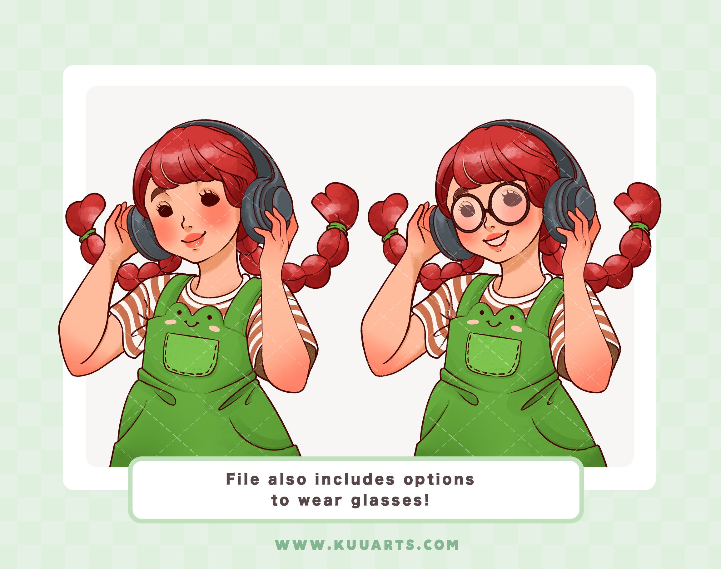 Kawaii Cozy Gamer Girl Pngtuber | Cute Ready Gaming Vtuber Avatar for ...