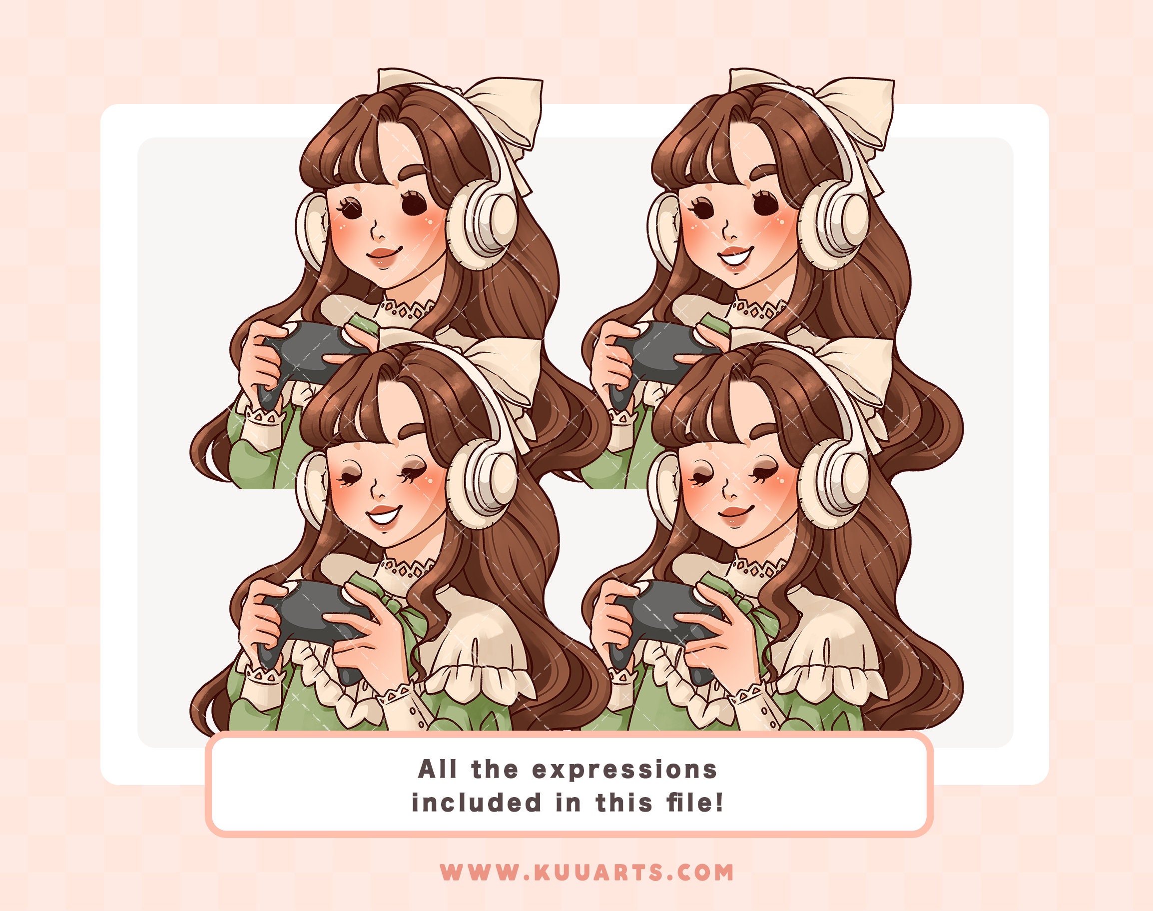 Kawaii Cozy Gamer Girl Pngtuber | Cute Lolita Gaming Vtuber Avatar for ...