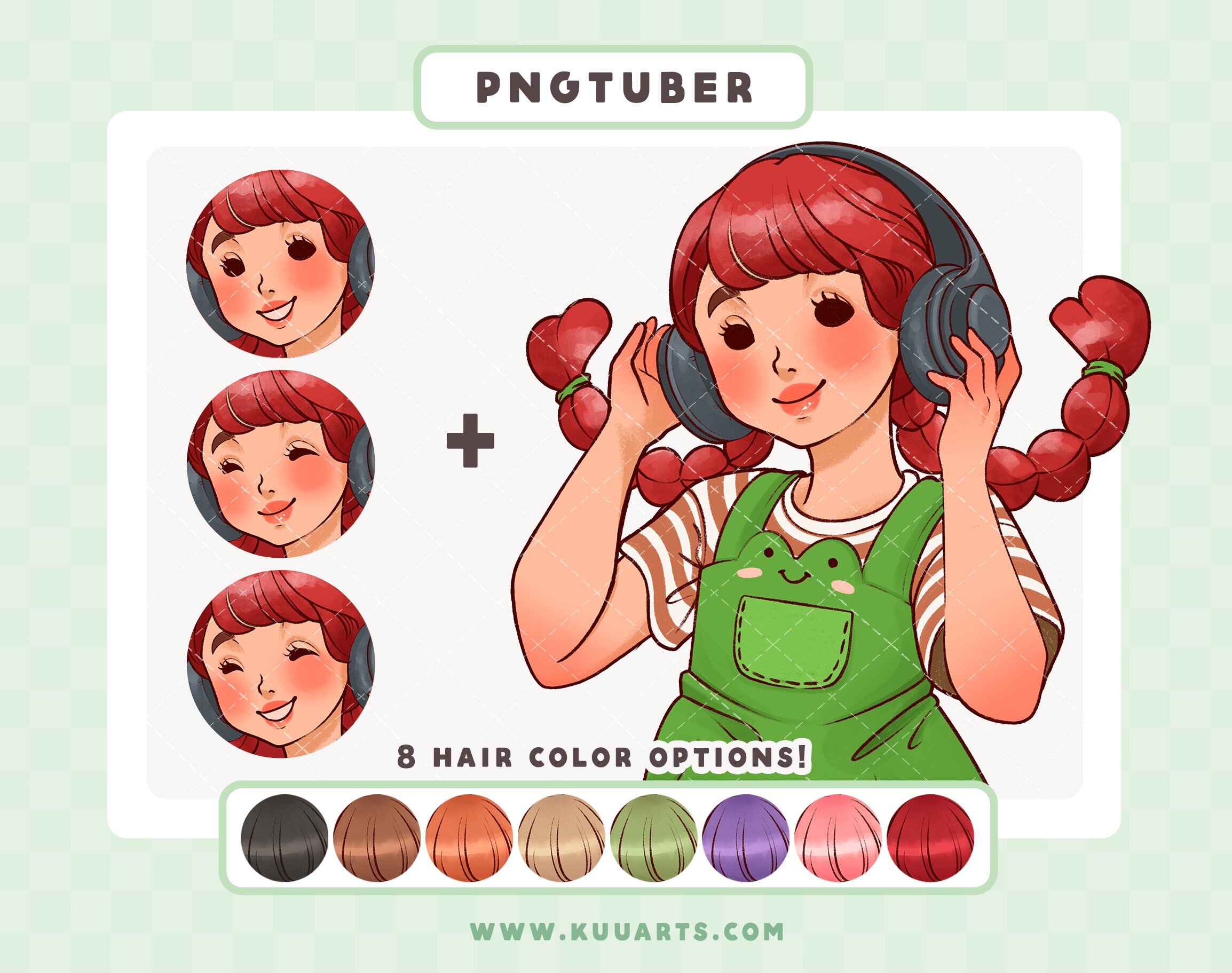 Kawaii Cozy Gamer Girl Pngtuber | Cute Ready Gaming Vtuber Avatar for ...