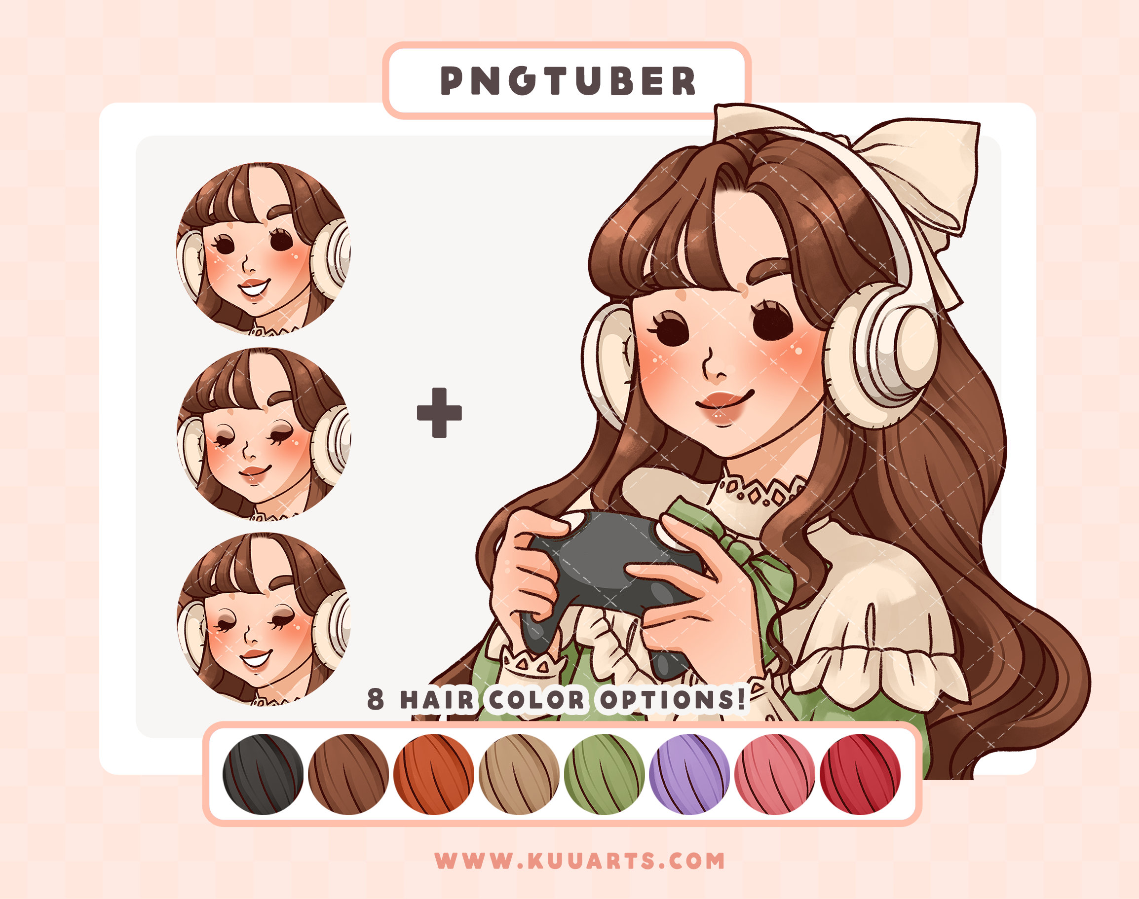 Kawaii Cozy Gamer Girl Pngtuber | Cute Lolita Gaming Vtuber Avatar for ...