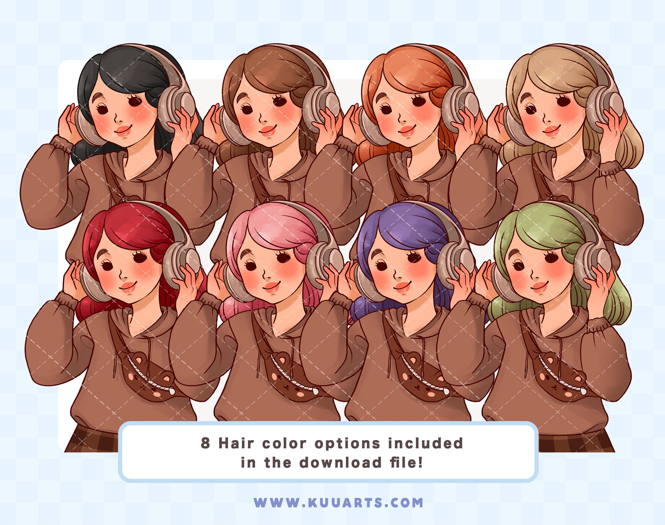 Kawaii Cozy Gamer Girl Pngtuber | Cute Ready Gaming Vtuber Avatar for ...