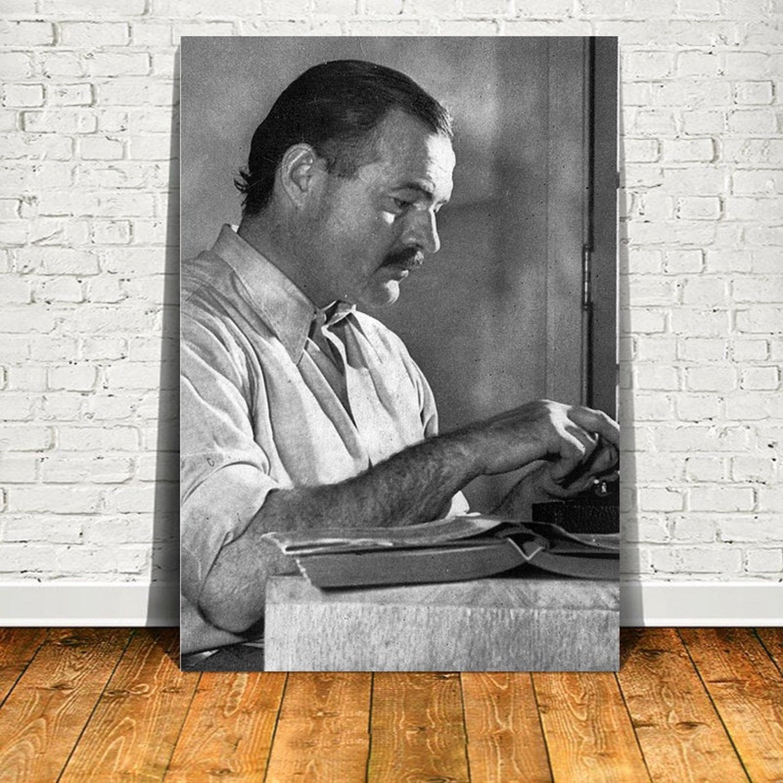 Ernest Hemingway Poster Canvas Painting Wall Art Poster Home | Etsy