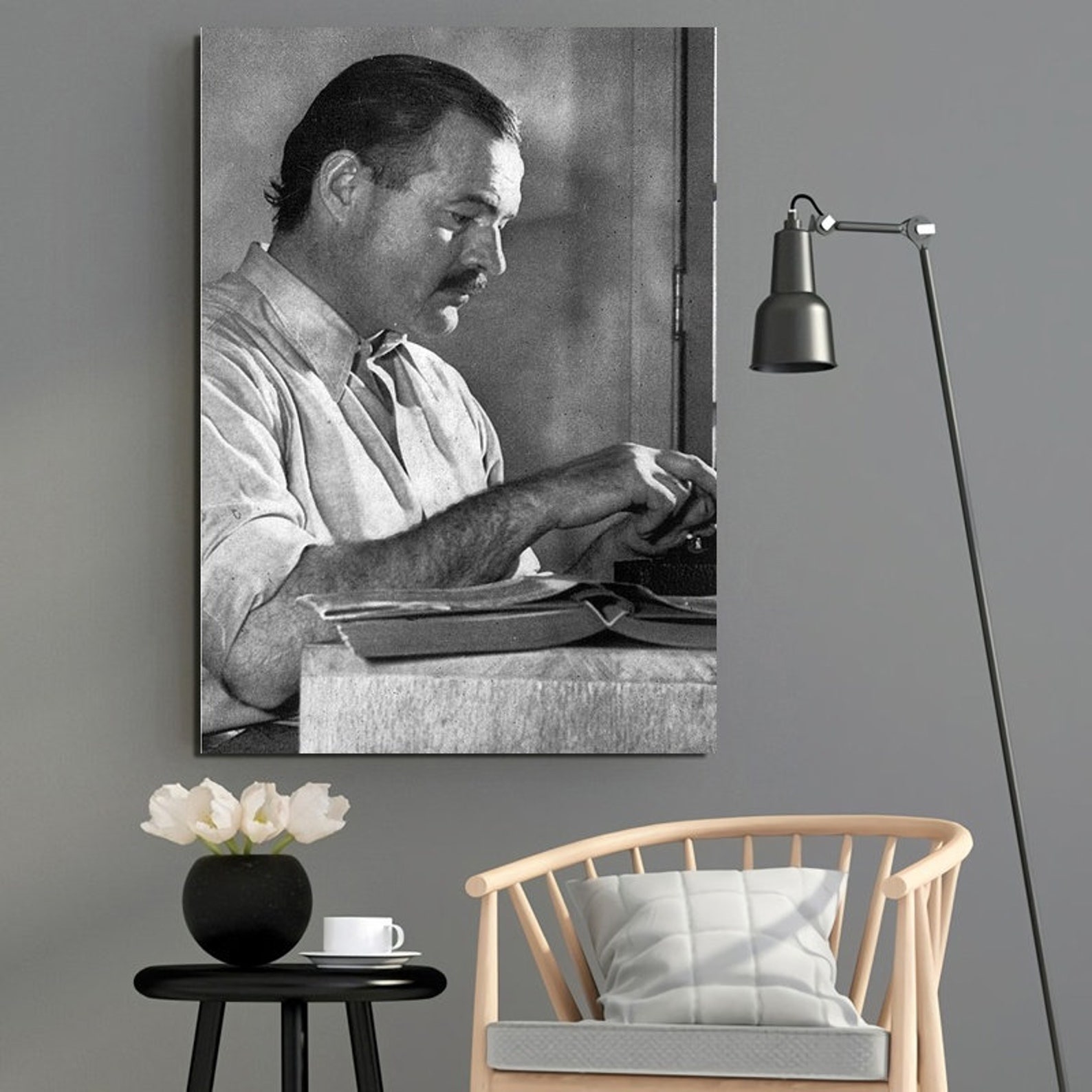 Ernest Hemingway Poster Canvas Painting Wall Art Poster Home | Etsy