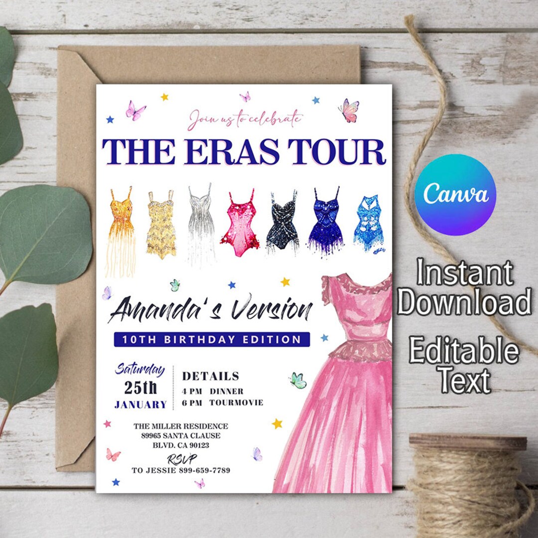 The Eras Tour Invitation, in My Birthday Era Invitation, End of an Era ...